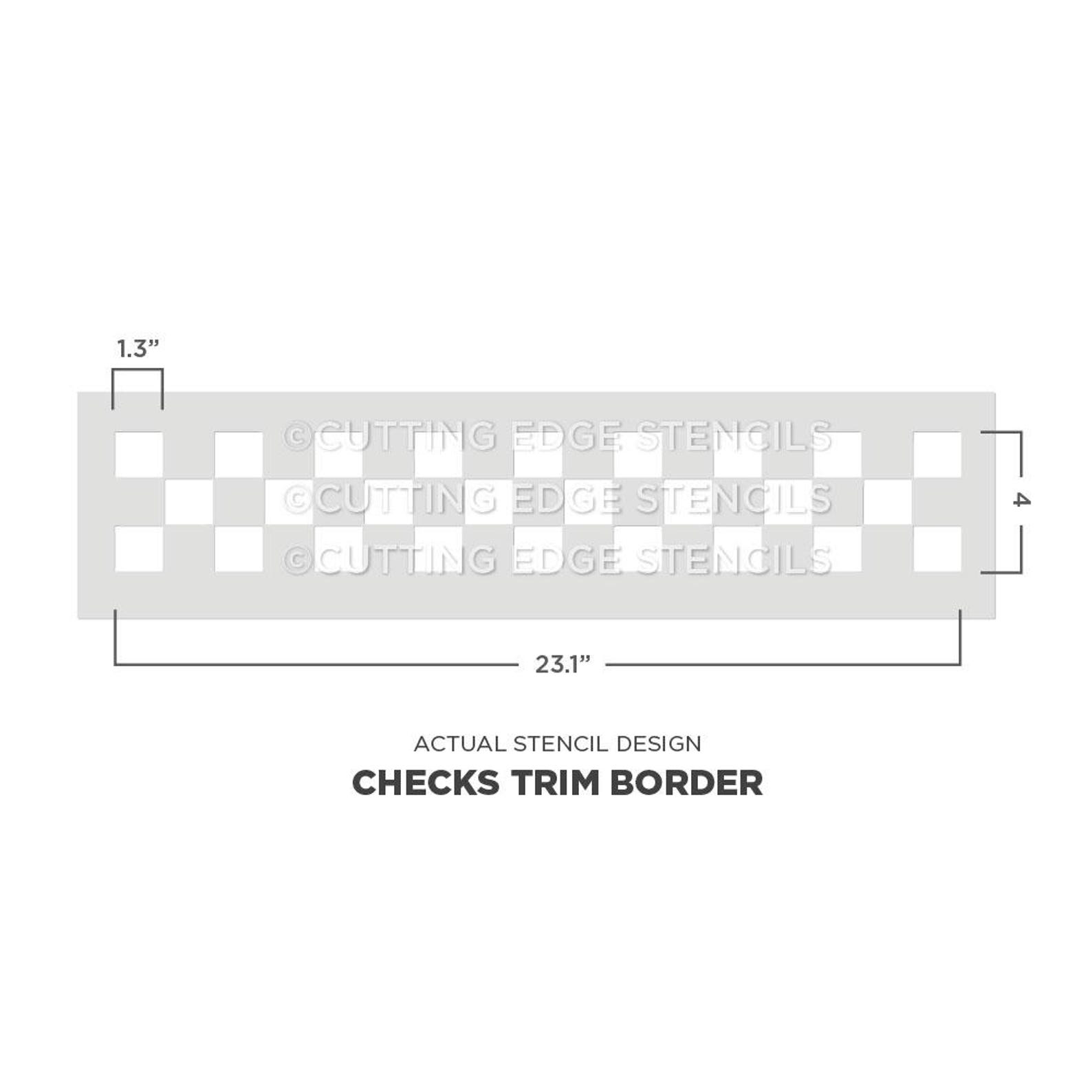 Checks Trim Border Stencil - Border Stencils for Walls - Stencil for ...