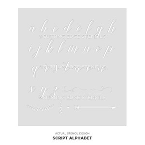 Script Alphabet Stencil - Reusable DIY Letter Stencil - Typography ...