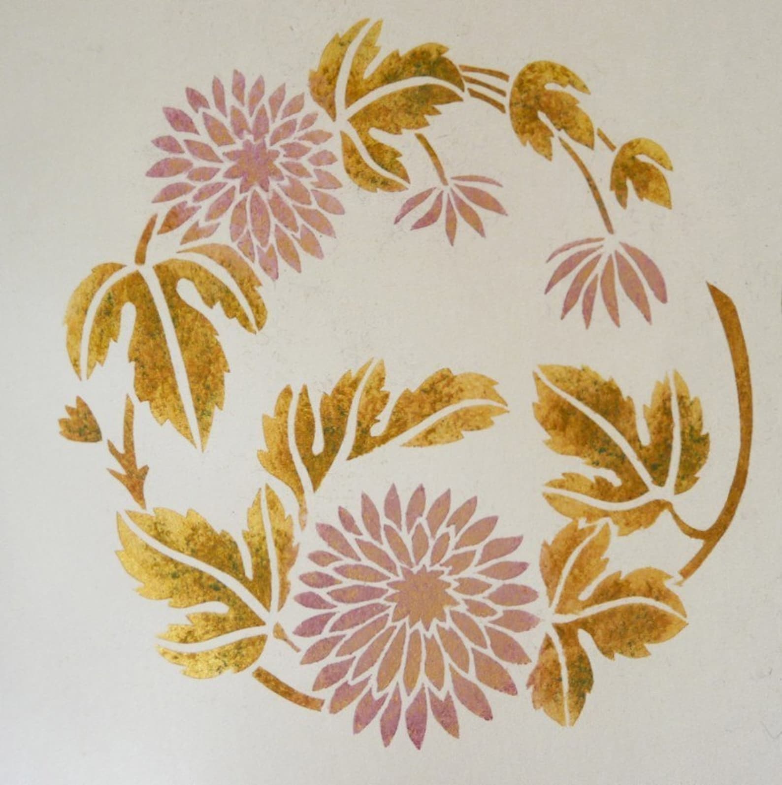 Stencil Chrysanthemum Twist SM Easy DIY Decor With Stencils - Etsy