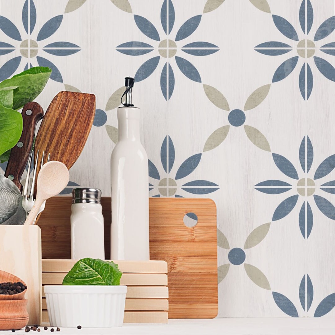 Florabella Tile Stencil - DIY Cement Tile for Walls and Floors - Easy ...