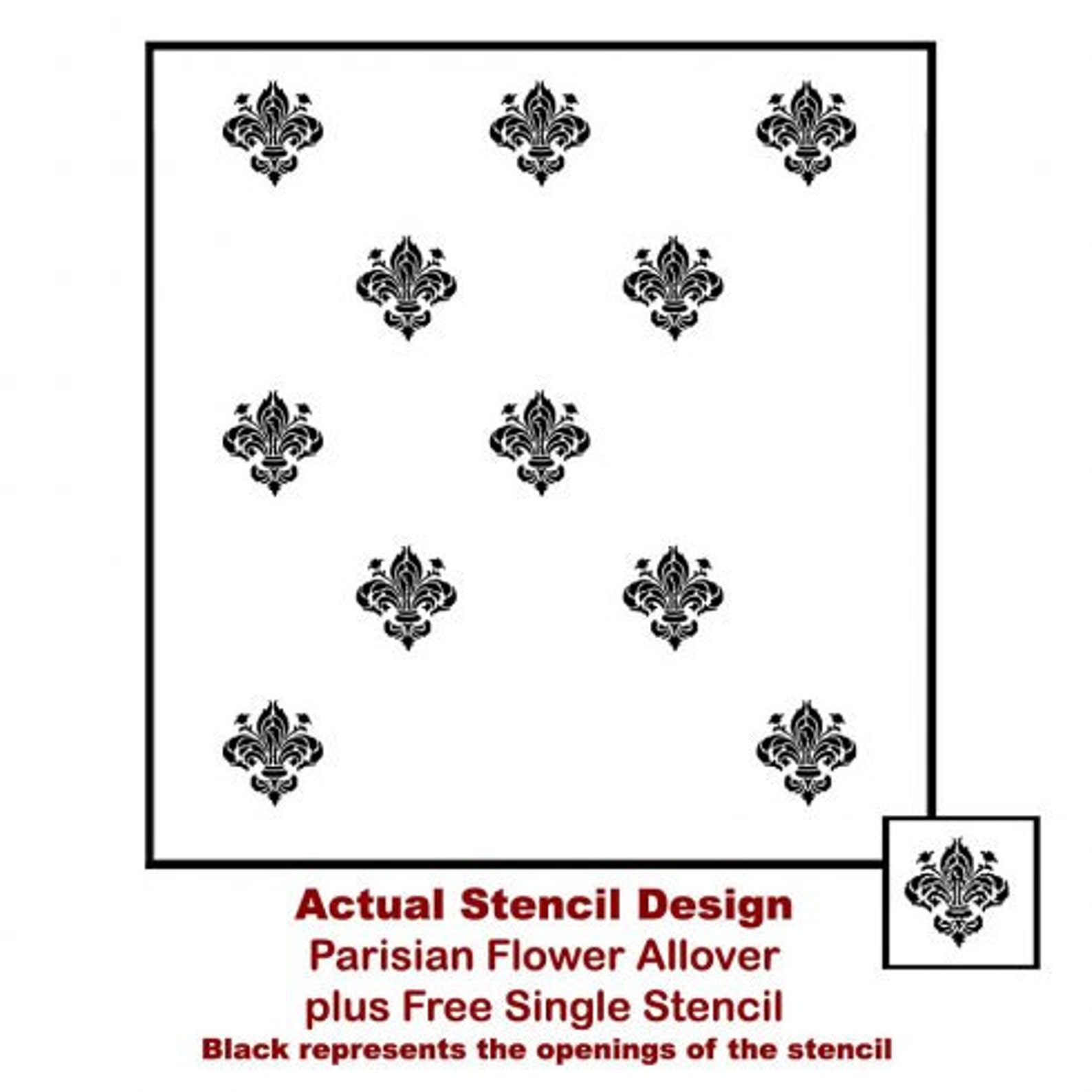 Parisian Flower Allover Stencil - Fleur De Lys Pattern Stencil ...