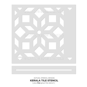 Kerala Tile Stencil – Large TILE STENCIL – Tile Stencils for Painting ...