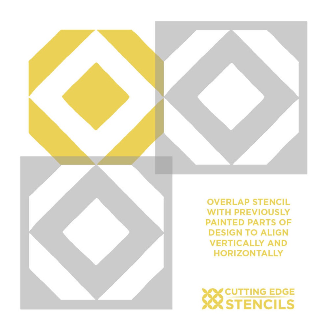 Quattro Tile Stencil - Geometric TILE STENCIL for Painting Tiles ...