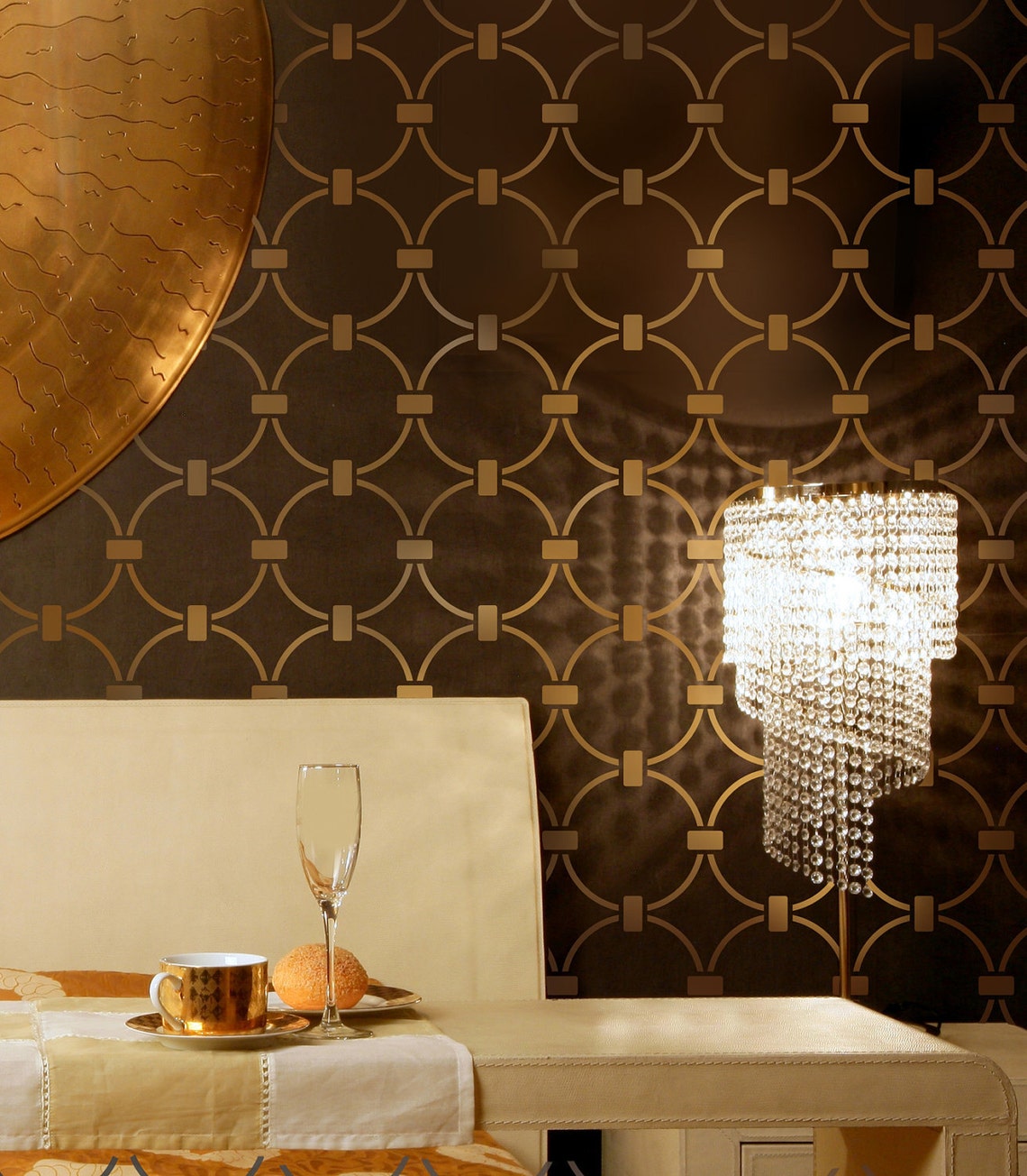 Wallpaper Stencil Chain Link Beautiful Stencils for DIY Home - Etsy