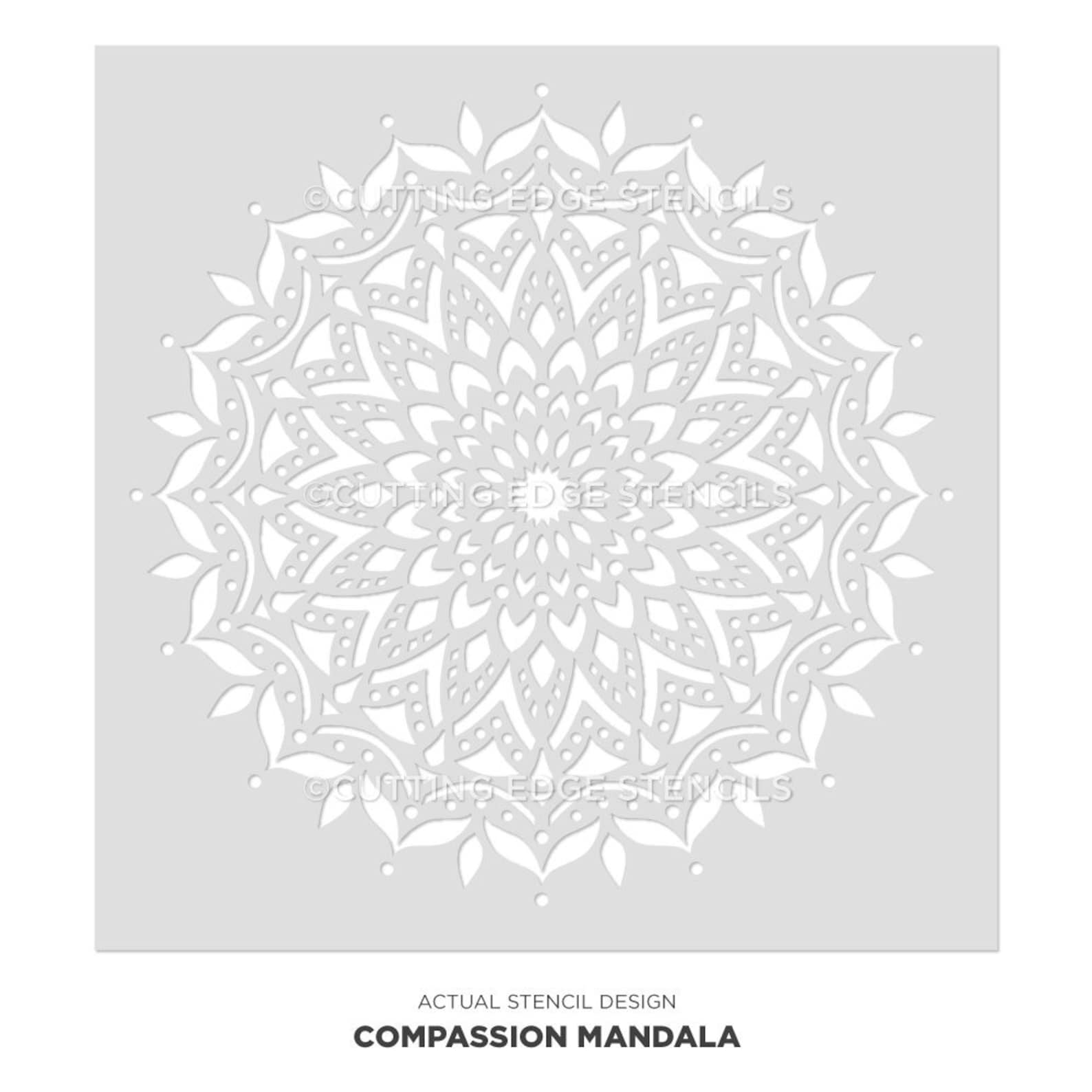 Compassion Mandala Stencil MANDALA WALL STENCIL Large | Etsy