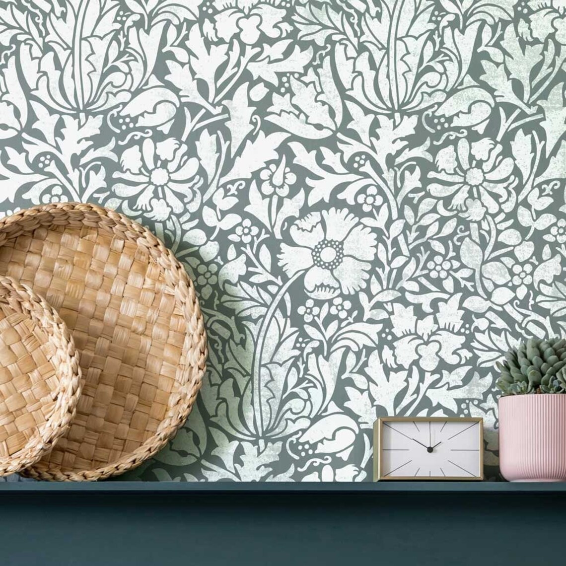 William Morris Compton Flower Stencil Pattern - Maximalist Design ...