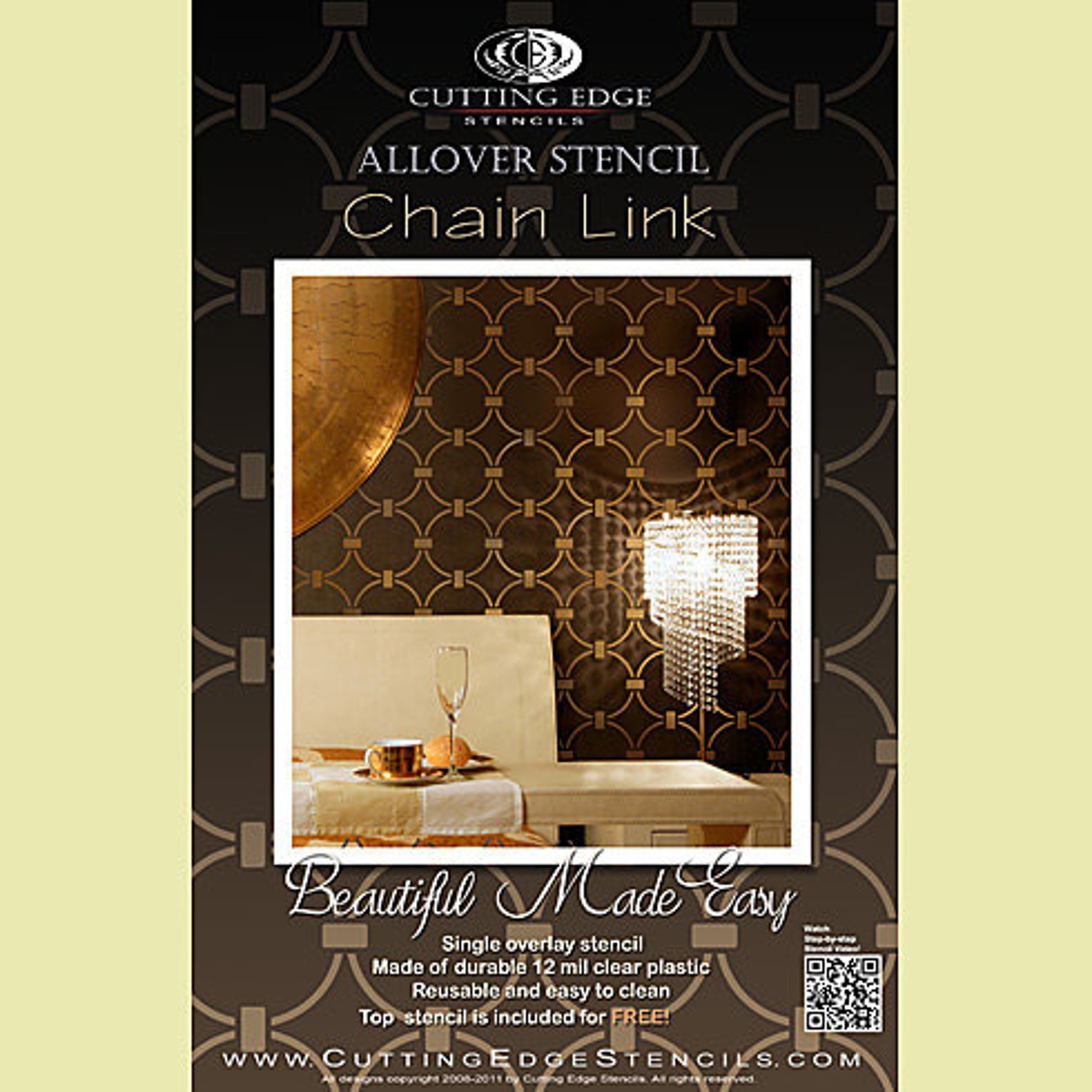 Wallpaper Stencil Chain Link Beautiful Stencils for DIY Home - Etsy