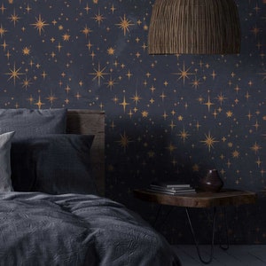 Night Stars Wall Stencils - Stars Design for Walls - DIY Cosmic Pattern ...