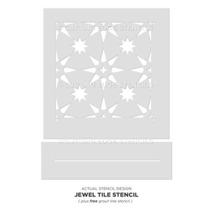 Jewel Tile Stencil - Geometric Cement TILE STENCIL for Painting Tiles ...