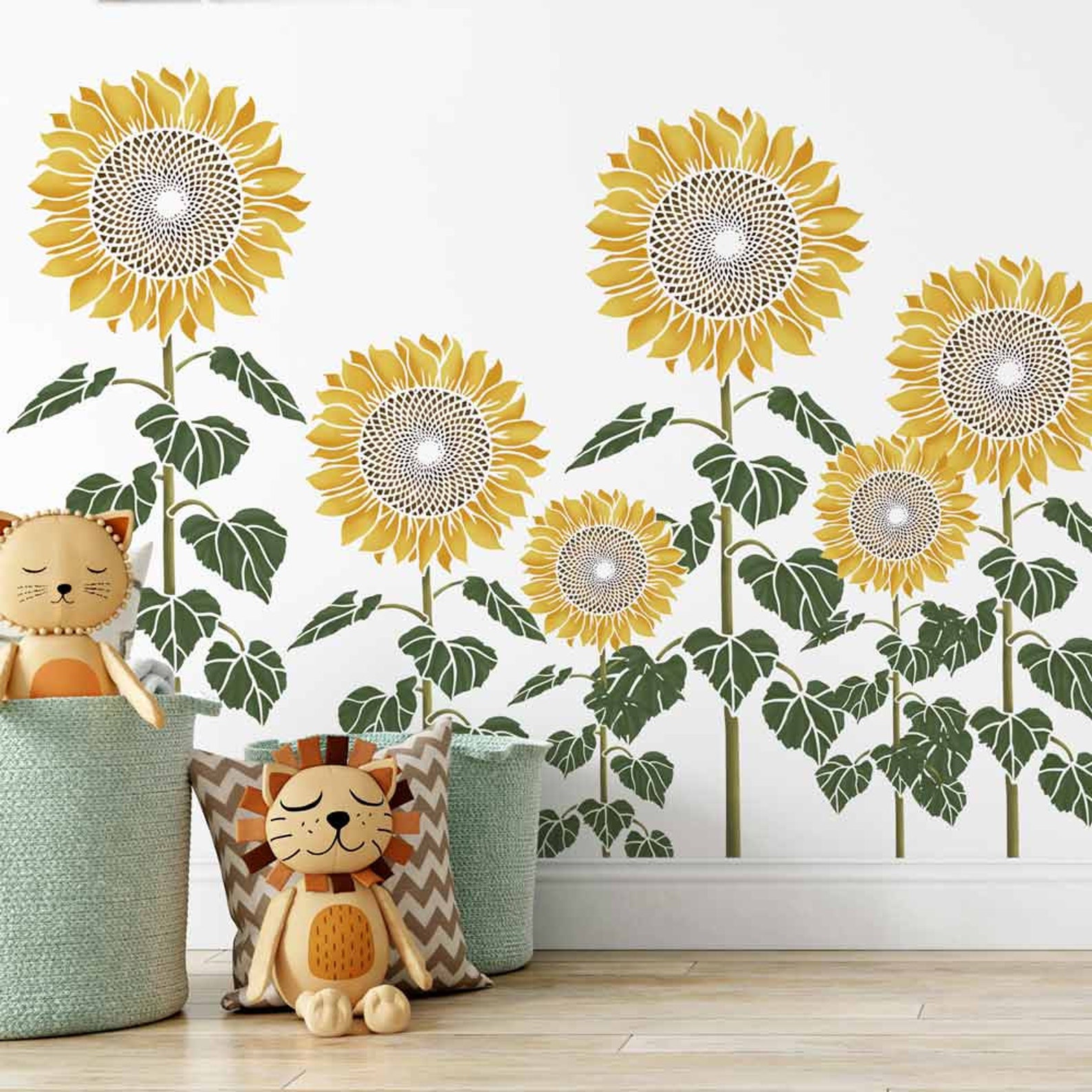 Giant Sunflower Wall Art Stencil – Floral Stencils for Walls – Large ...