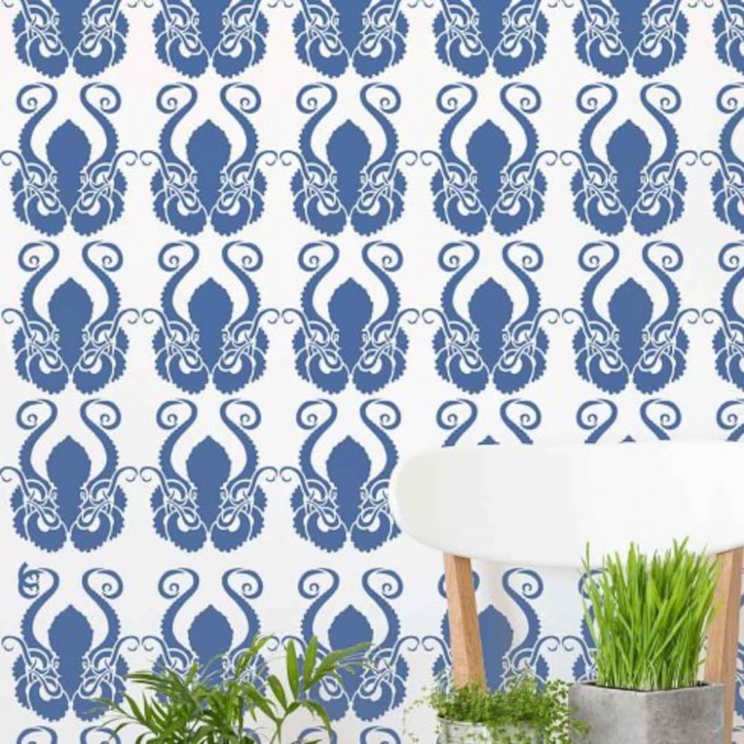 Octopus Allover Stencil - Trendy Wall Stencils for Wall Décor - Aquatic ...
