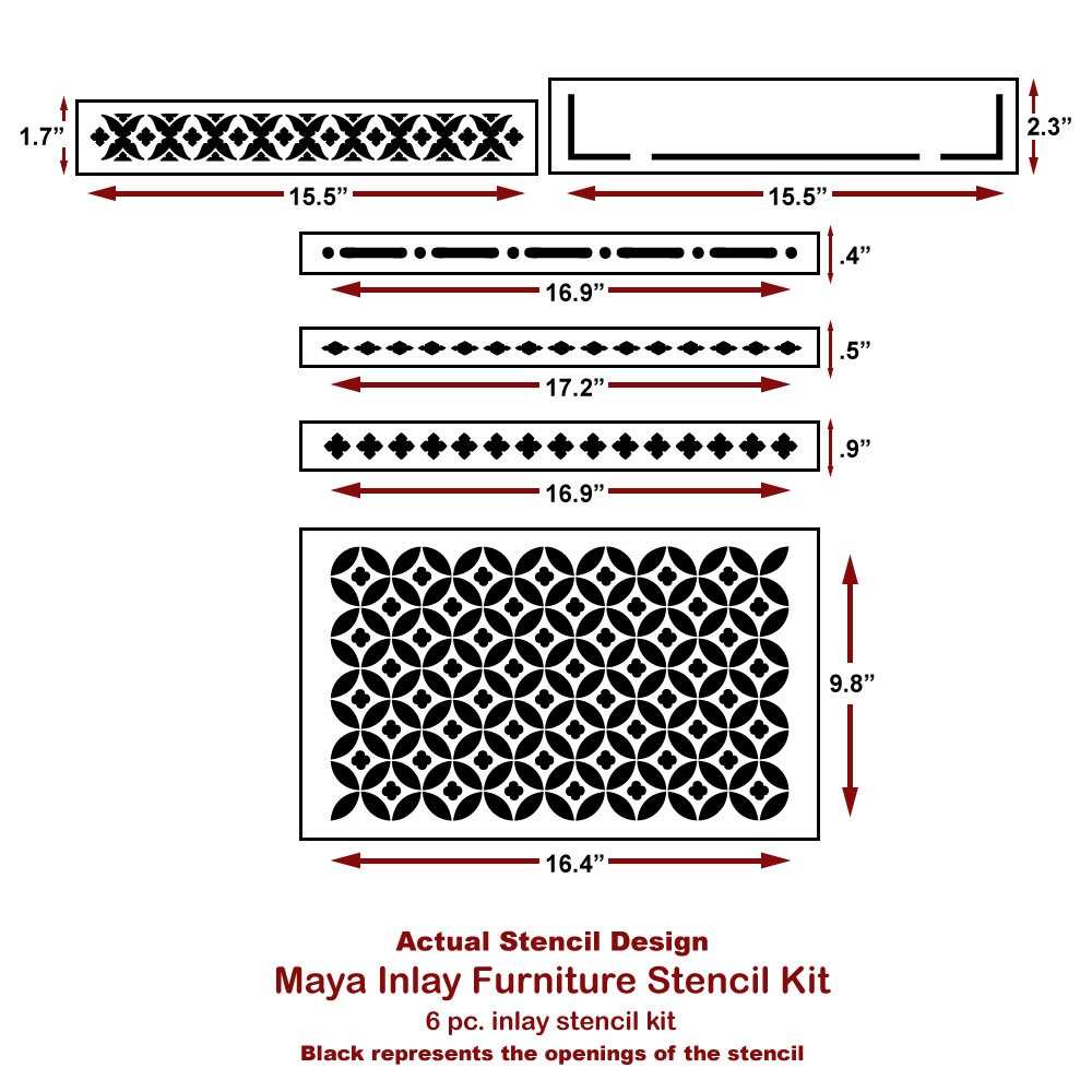Maya Bone Inlay Stencil DIY Bone Inlay Designs for Furniture | Etsy