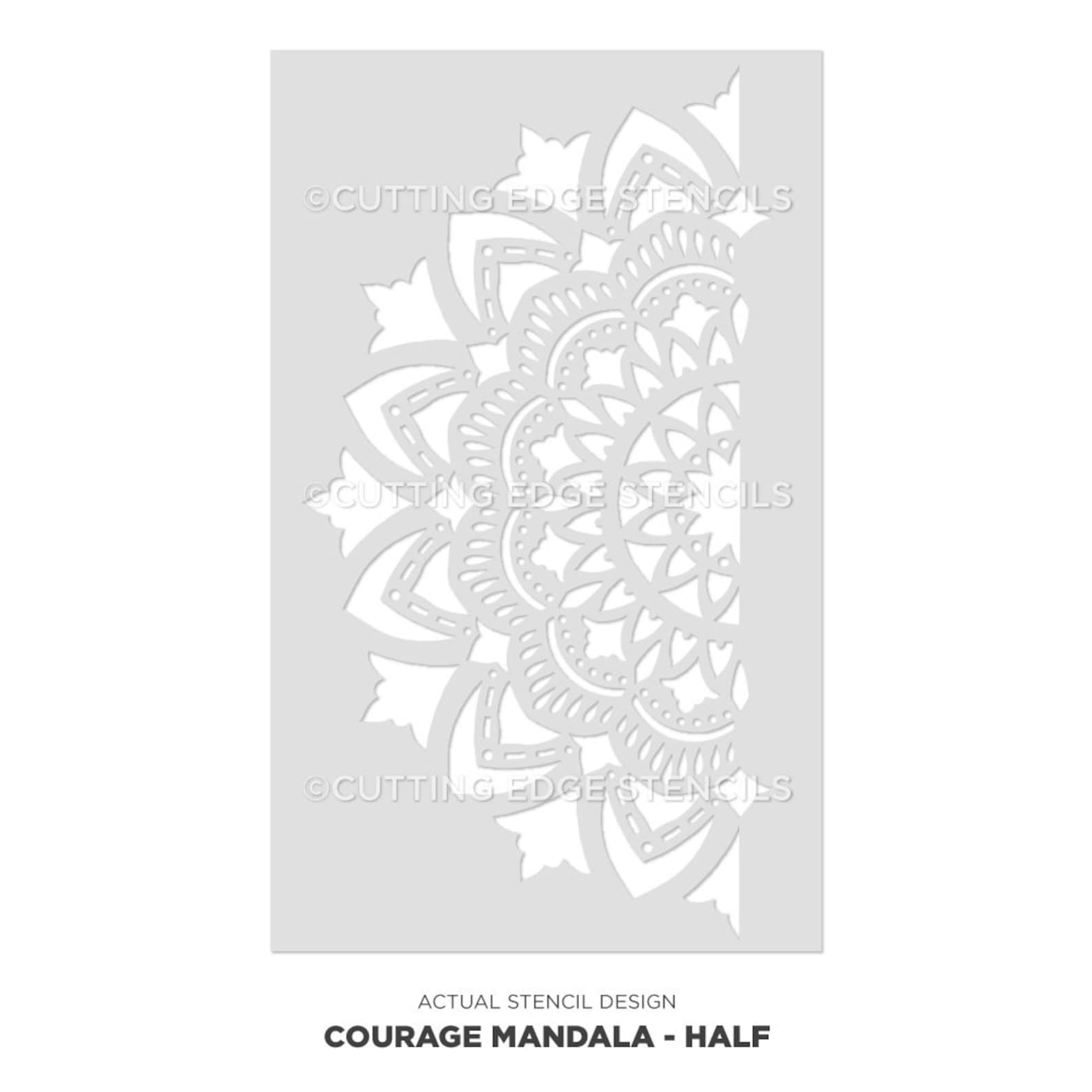 Courage Mandala Stencil for Walls – MANDALA WALL STENCIL - Large Wall ...