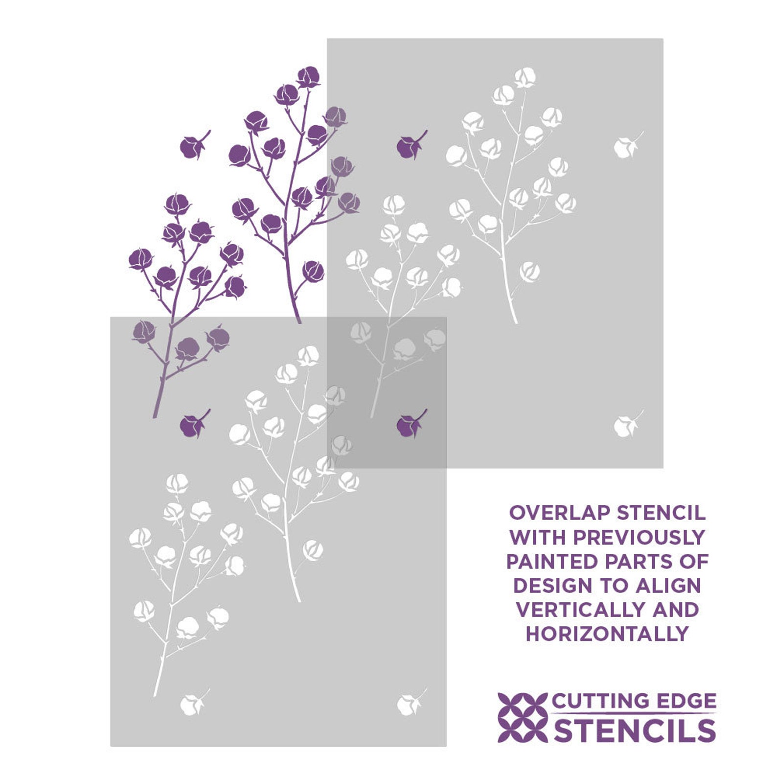 Cotton Wall Stencil LARGE WALL STENCIL for Easy Room | Etsy