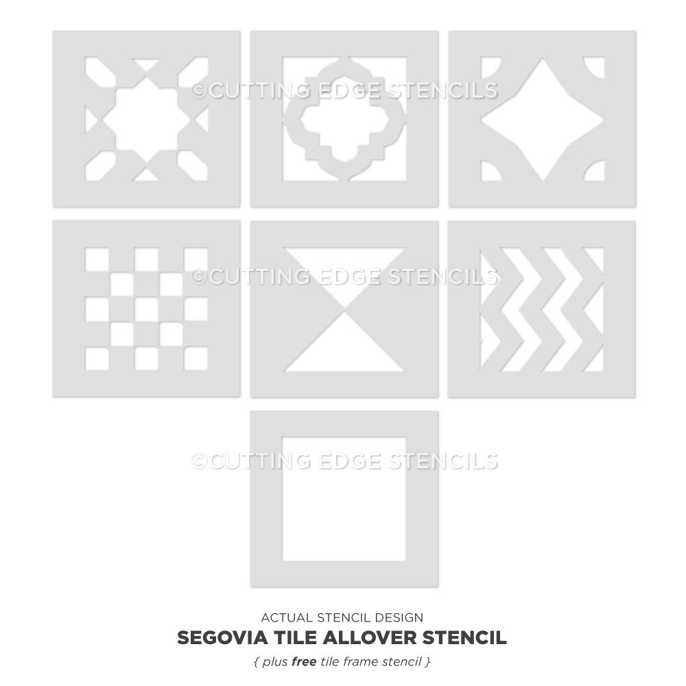 Geometric Tile Stencil Set - Cement Tile Stencils - DIY Faux Tiles ...