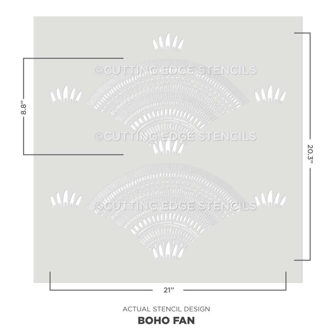 Boho Fans Wall Stencil Large Detailed Wall Stencil Pattern - Etsy