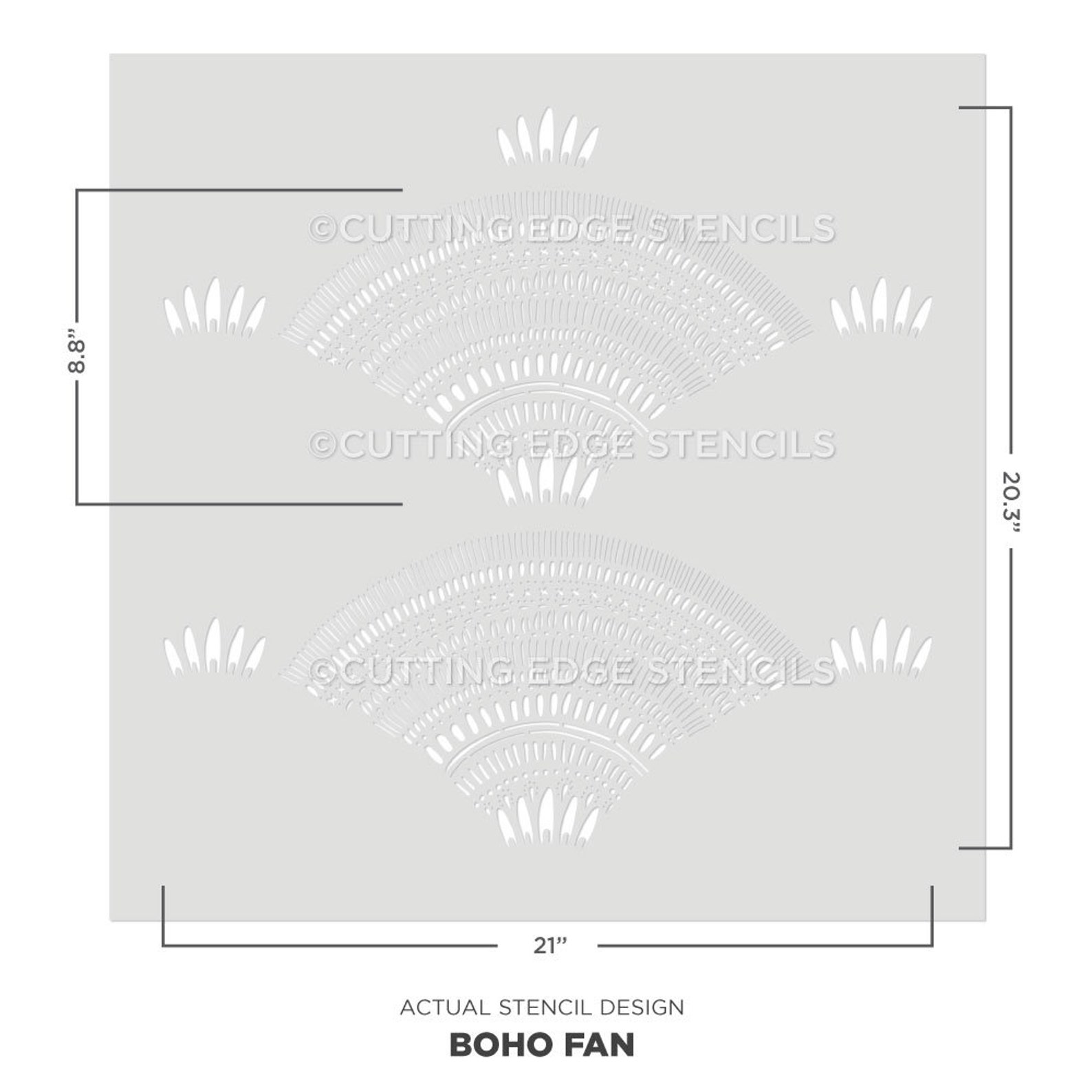 Boho Fans Wall Stencil Large Detailed Wall Stencil Pattern - Etsy