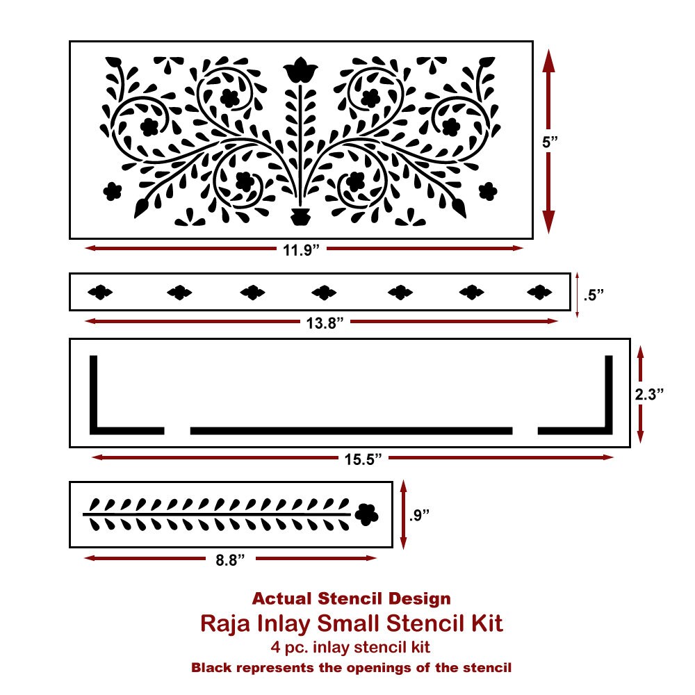 Raja Bone Inlay Stencil DIY Bone Inlay Designs for Furniture | Etsy