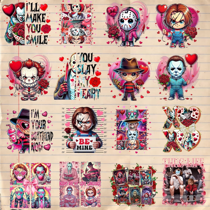 Horror Valentine Wall Art - Etsy