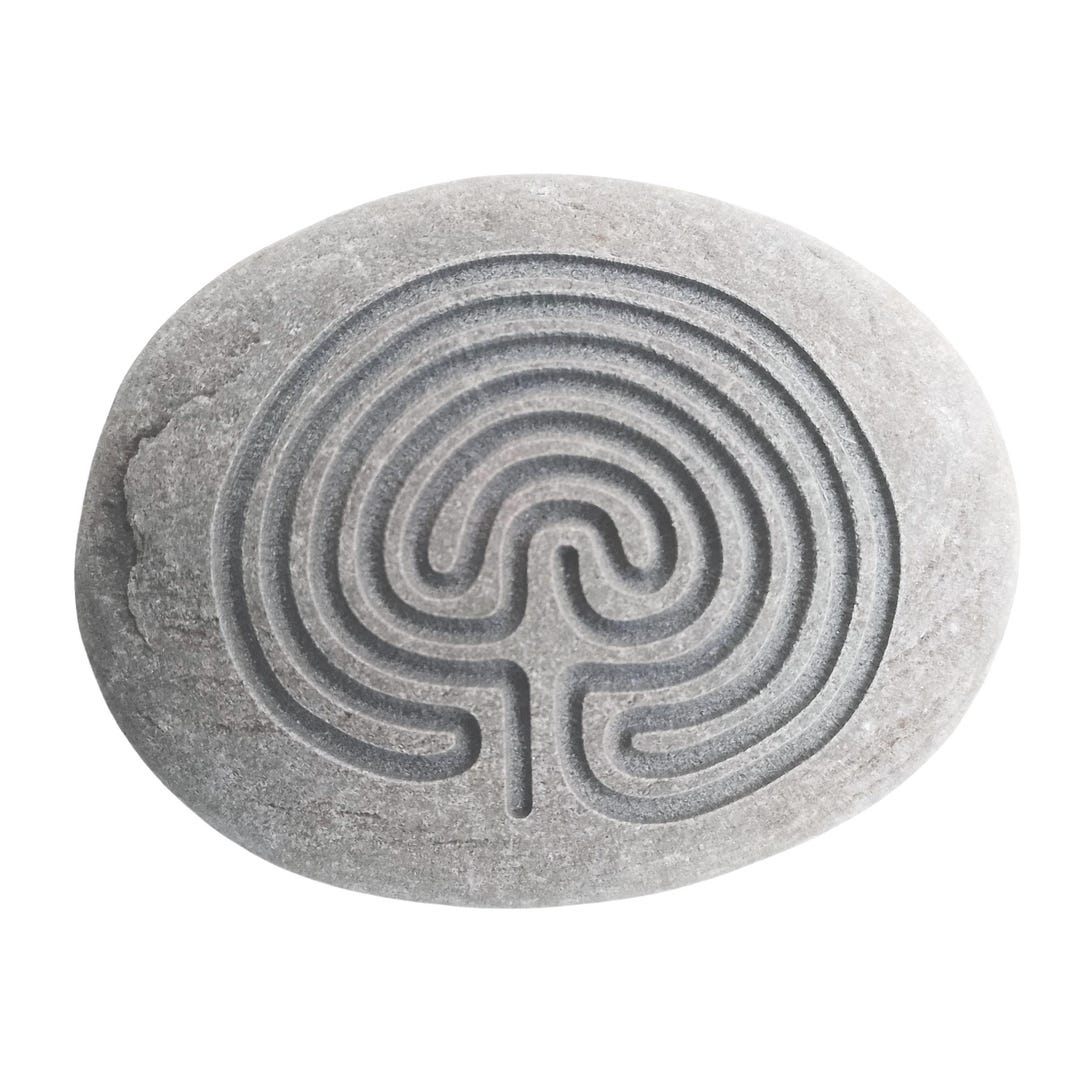 Engraved Stone Gift - Cretan Labyrinth, Personalized Talisman ...