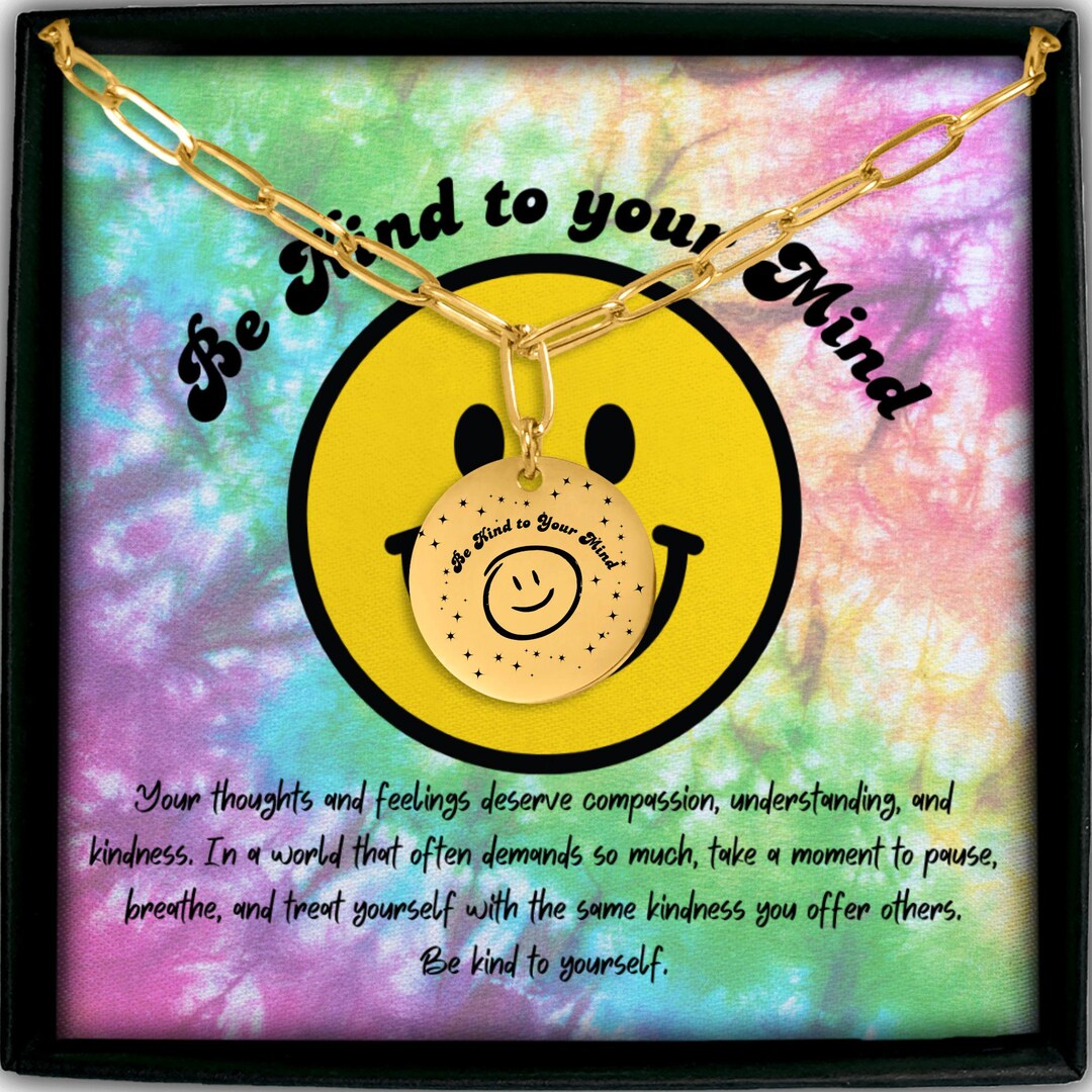Paperclip Coin Necklace Be Kind to Your Mind Engraved Necklace ...