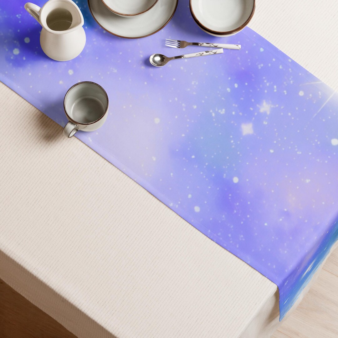 Blue to Purple Galaxy Table Runner – Space Theme Table Decor ...