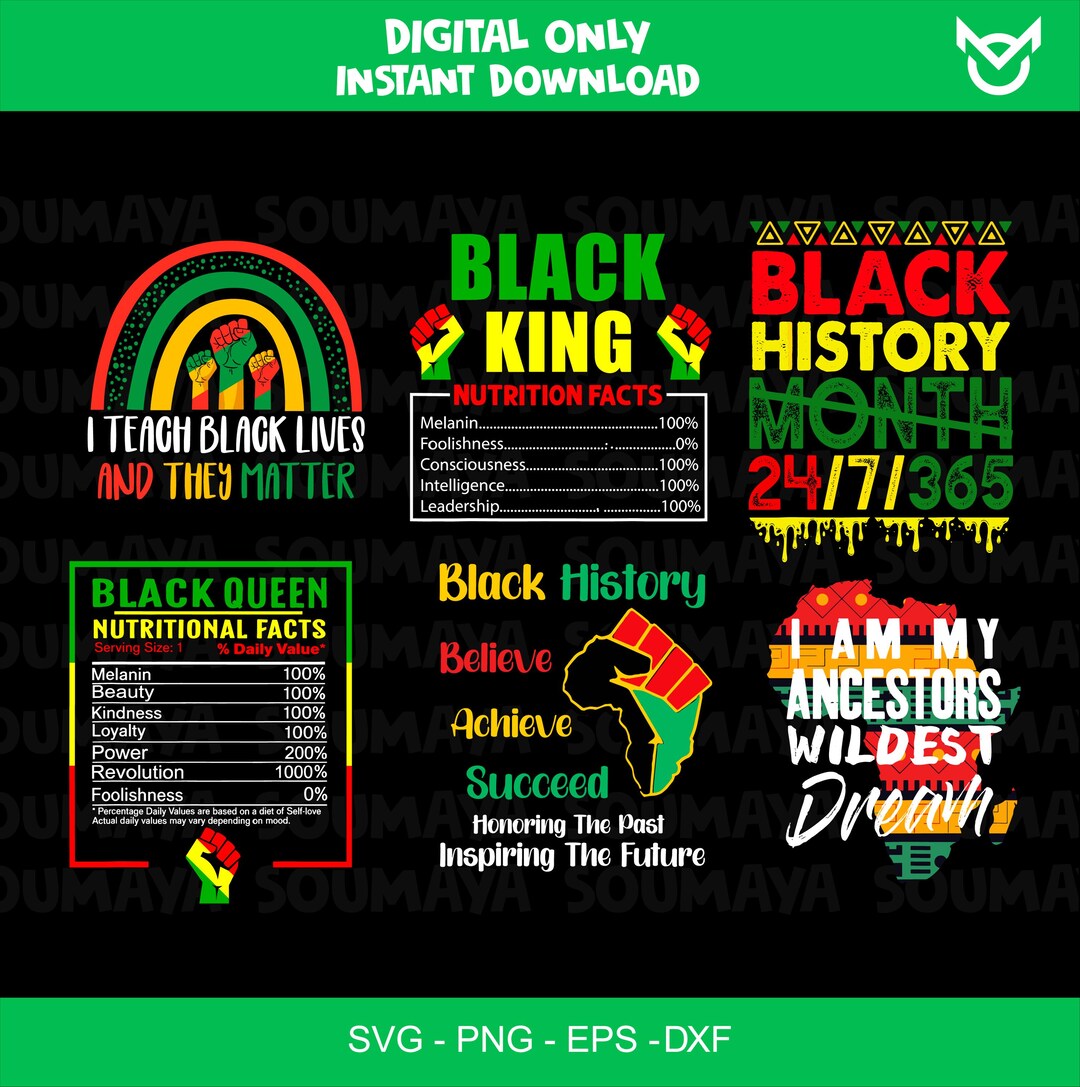 Black History Month Png Svg Bundle, Juneteenth Png Bundle, Black People ...