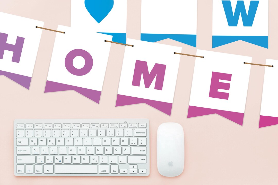 Welcome Home Banner – Simple Cyan>magenta, Panels Approx. 3.75 X 4.75 ...
