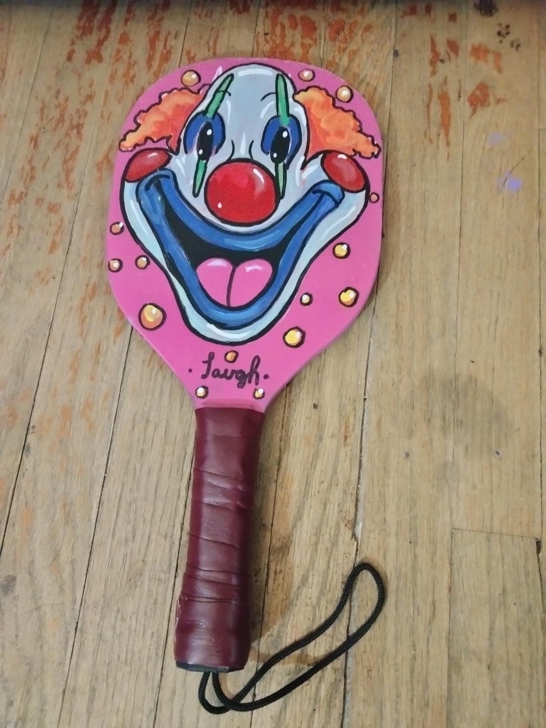 Happy and Sad Clown Spanker Paddle Double Sided ,made With Real Leather ...