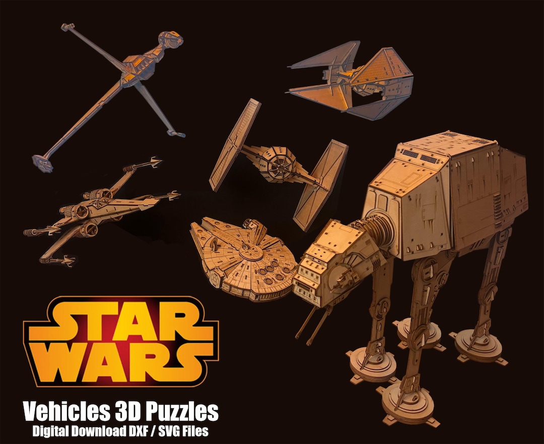 Star Wars Ship Design Bundle - Laser Cut 3D Wooden Models - DXF SVG ...