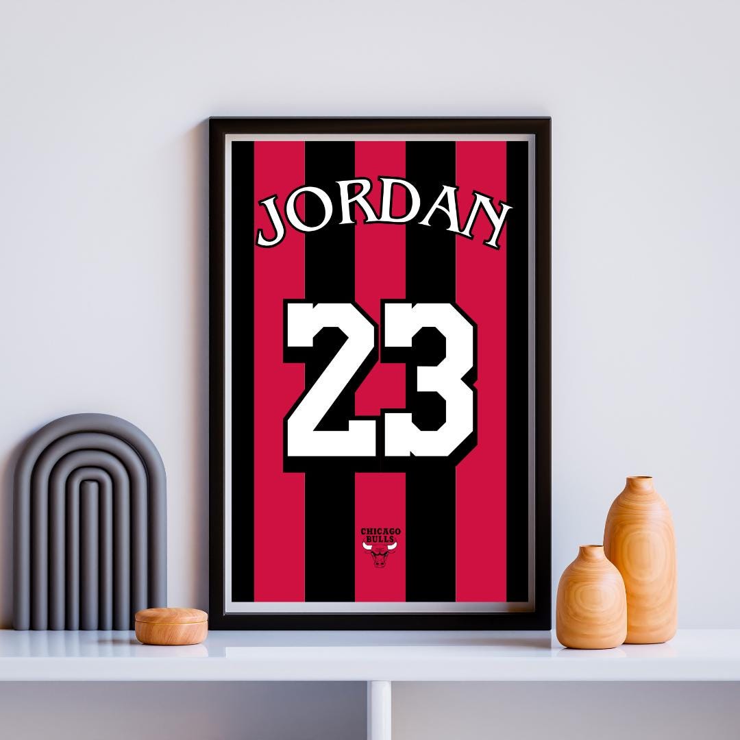 Printable Michael Jordan Basketball Jersey Art Poster Instant Download ...