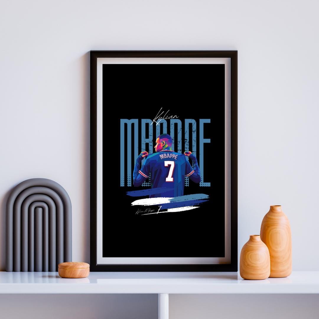 Printable Kylian Mbappé Soccer Poster Instant Download - Etsy UK