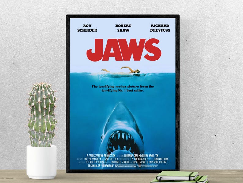 Jaws Digital Poster, High-quality Printable Movie Poster, Modern Wall ...