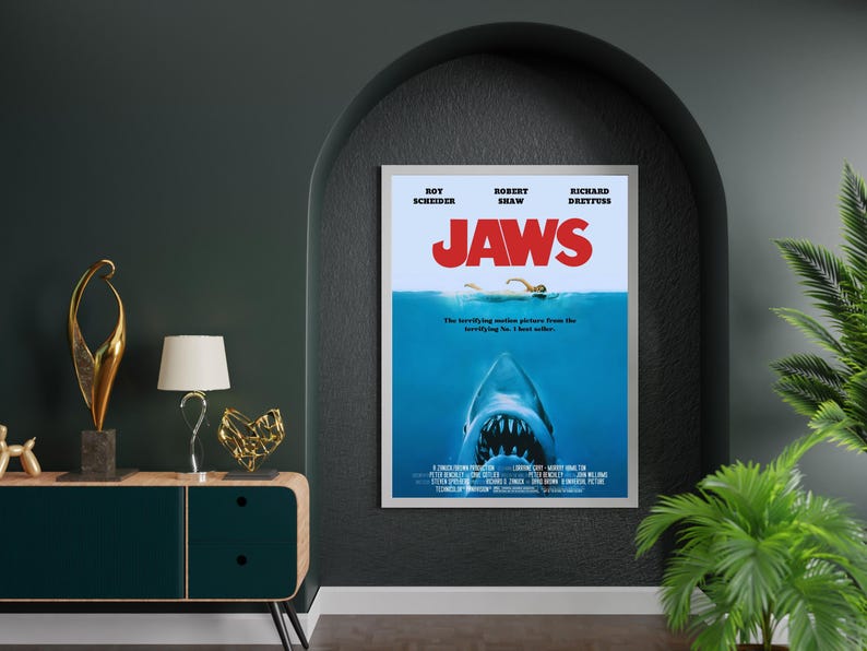 Jaws Digital Poster, High-quality Printable Movie Poster, Modern Wall ...