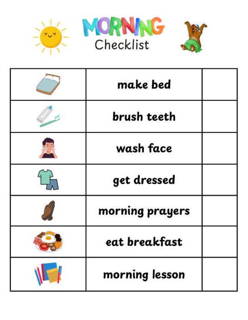 Morning Routine Bundle: Morning Checklist + Gratitude Time! (visual ...