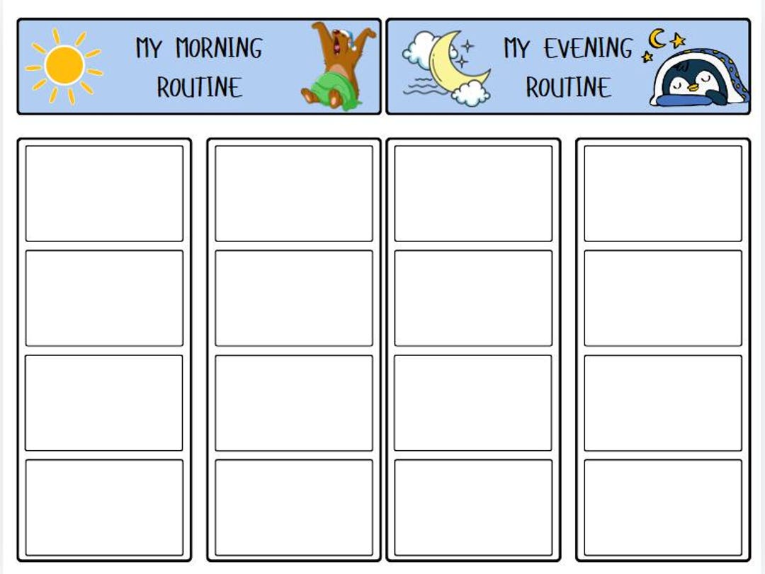 Morning + Evening Visual Checklist for Kids - Etsy