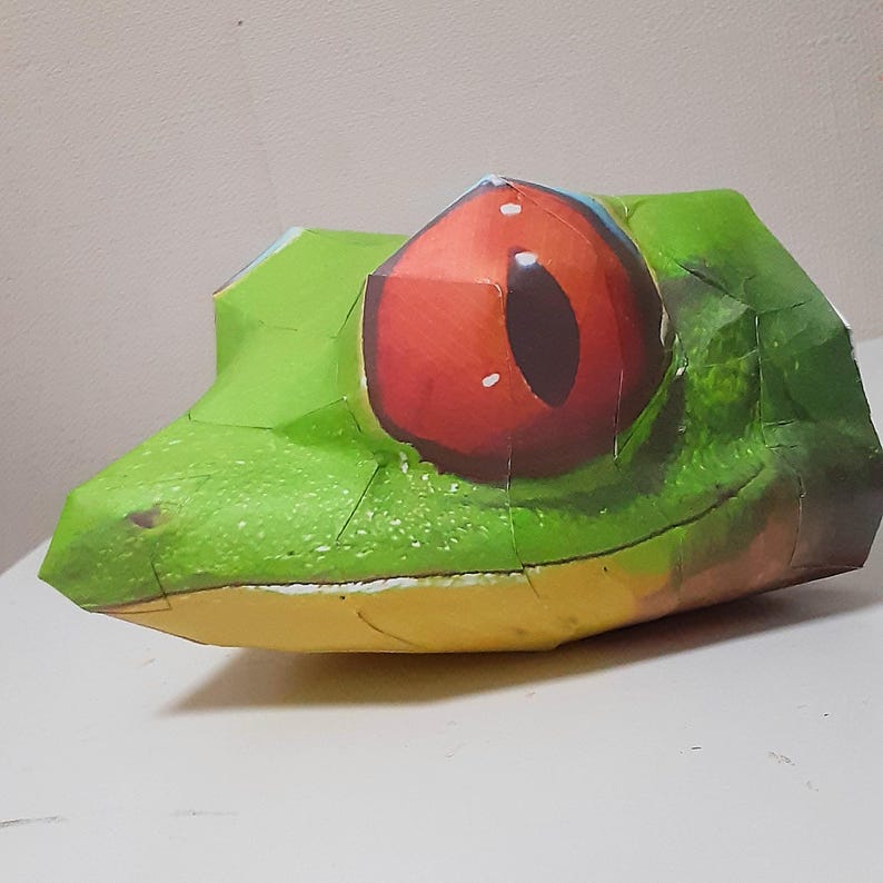 Red Eyed Tree Frog Paper Craft 3D Low Poly Art Model Pattern DIY ...