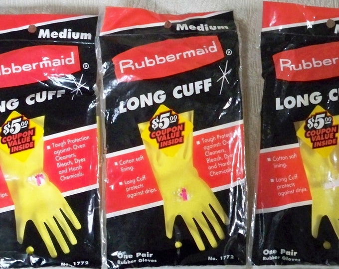 Vintage Cleaning Set of Three Rubbermaid Rubber Gloves NOS Original Packages Hand Protectors - Etsy