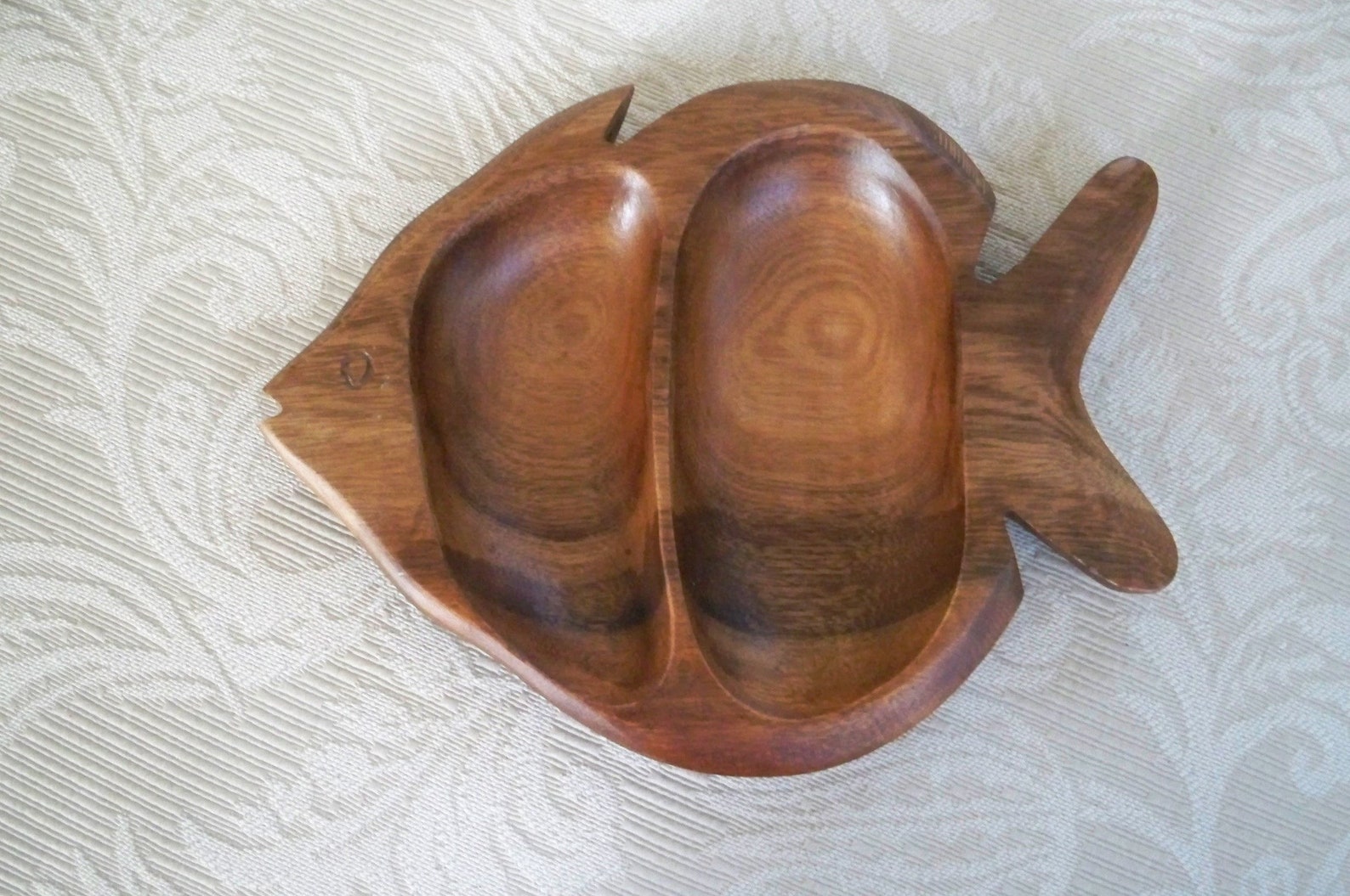 Vintage Wood Fish Snack Nut Dish Bar Snack Fish - Etsy