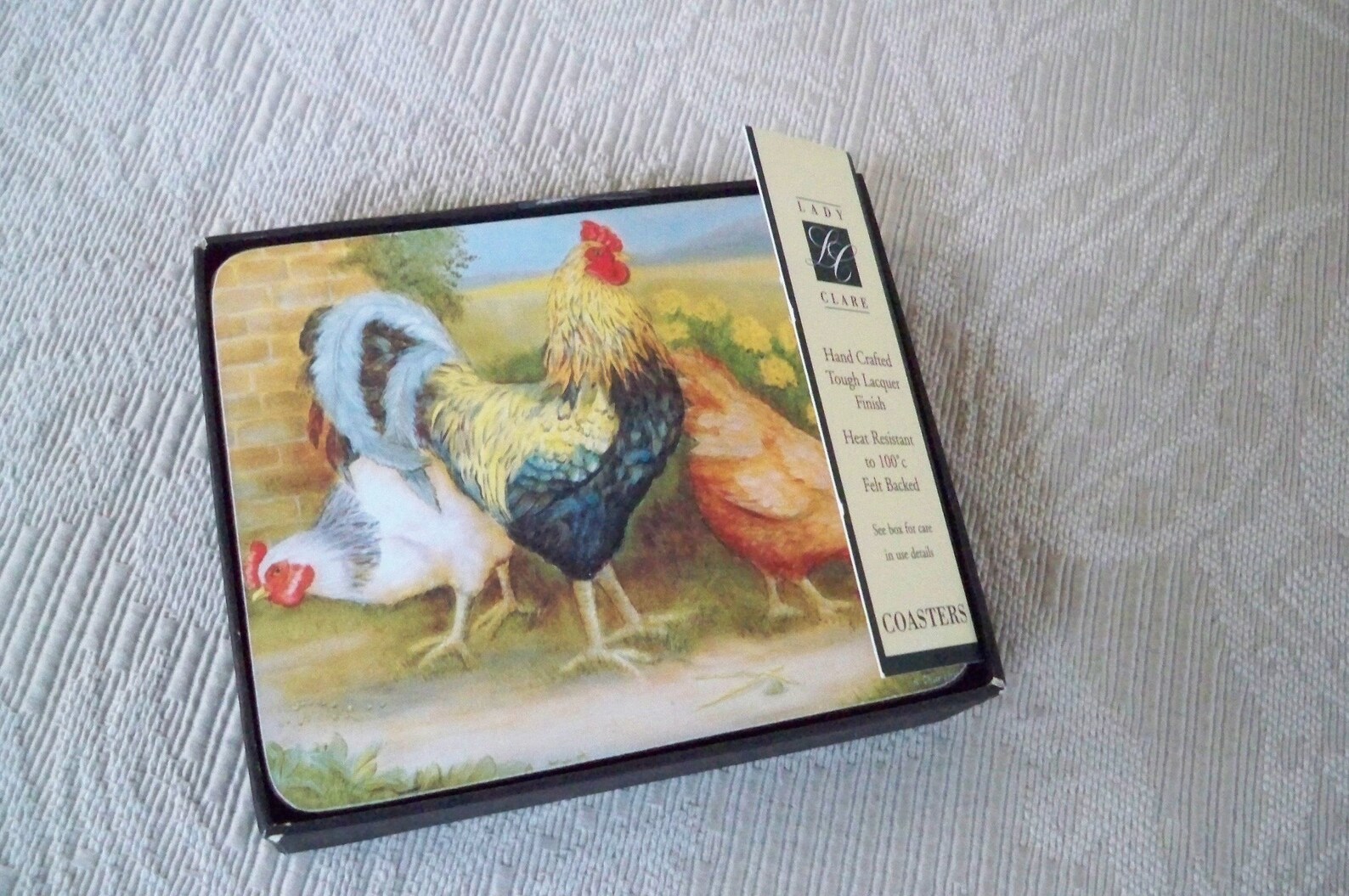 Vintage Dining Barware Coasters Rooster Hen Coaster Set Lady | Etsy