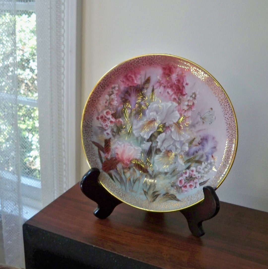 Vintage Collectible China Plate Numbered Rare "iris Quartet" by Lena ...