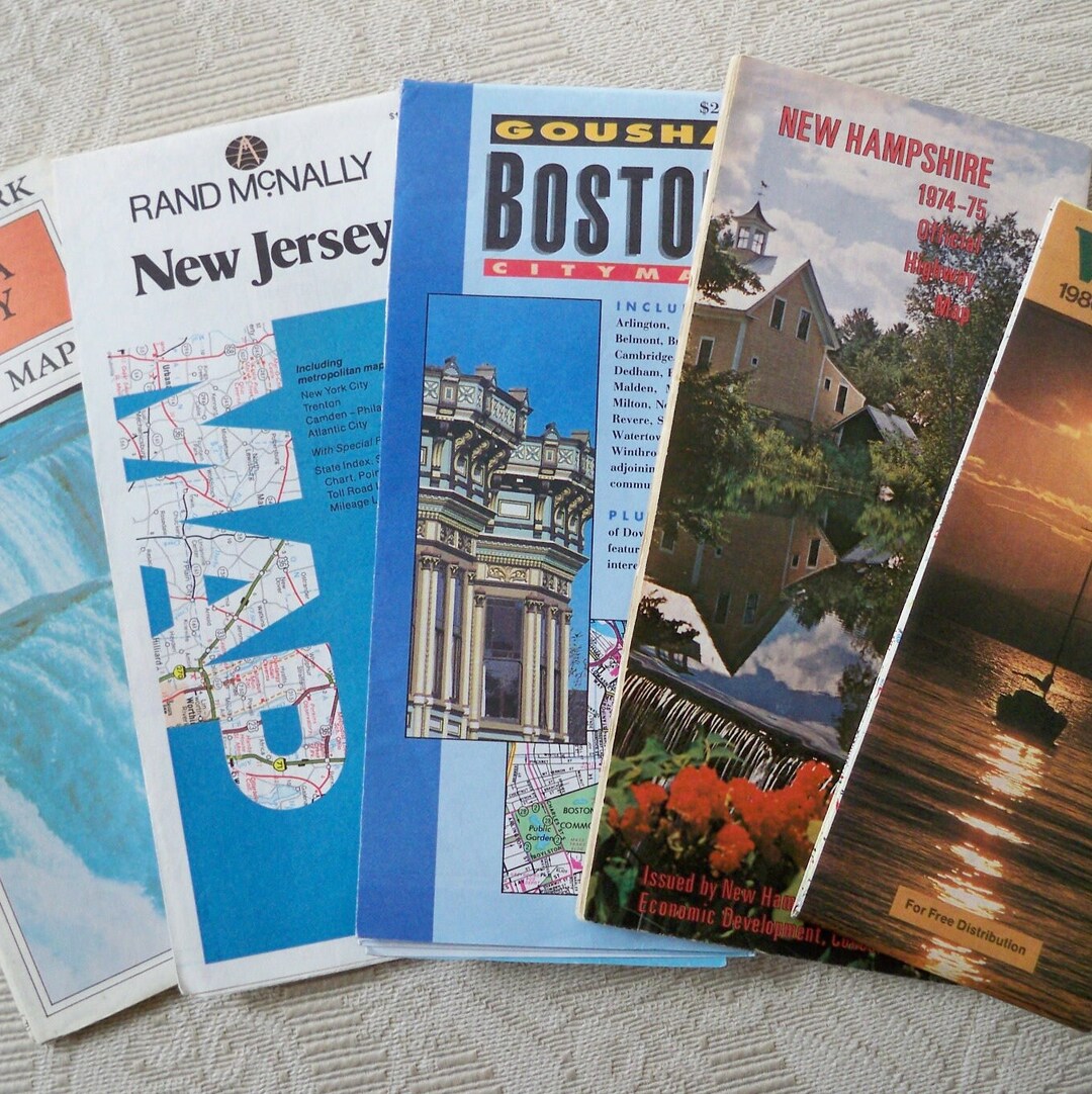 Vintage 1970's 1980's 1990's Paper Ephemera Five US State / City Road ...