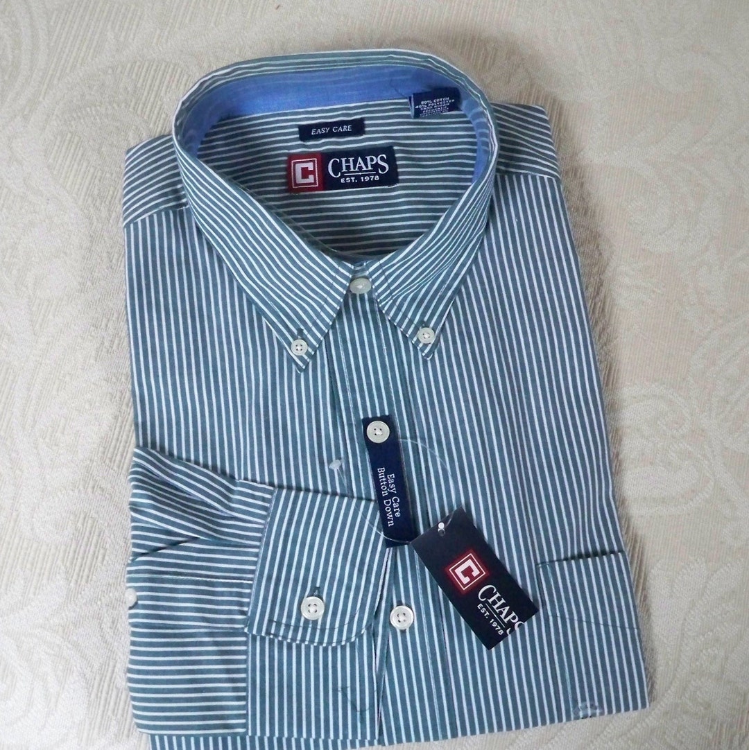 Vintage Clothing Chaps Men's Dress Shirt Long Sleeve Button Down Collar ...