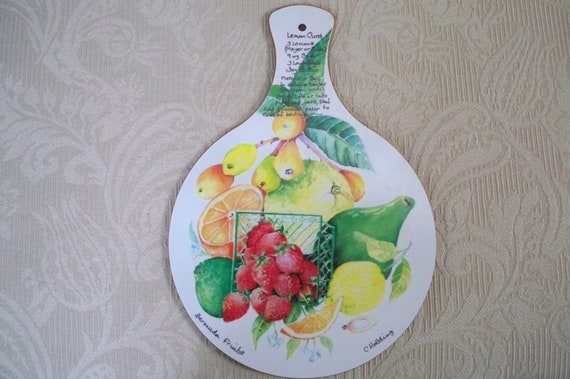 Vintage Kitchen Cutting Board Bermuda Fruits C. Holding Lemon - Etsy