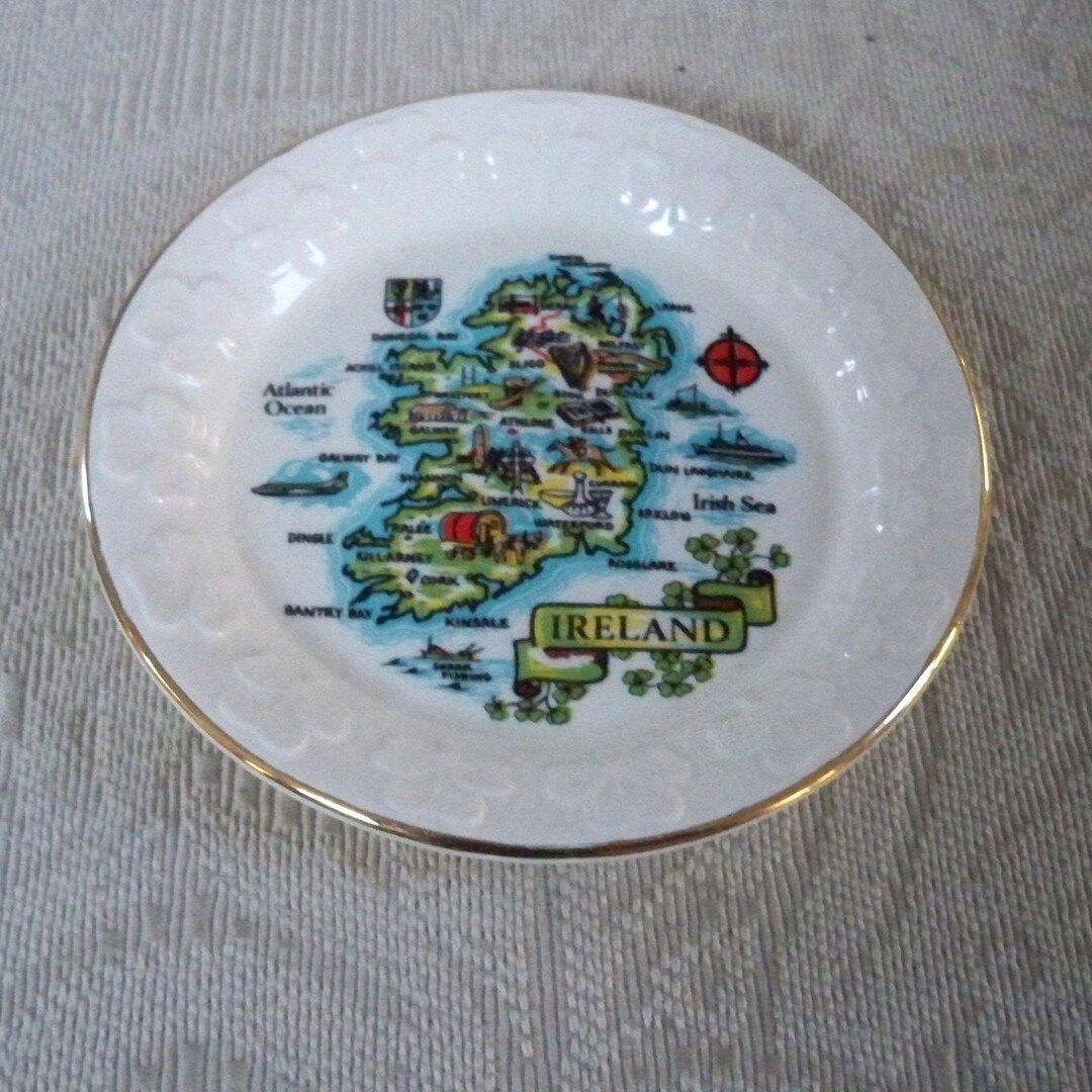 Vintage Souvenir Ireland Miniature Plate Map of Ireland - Etsy