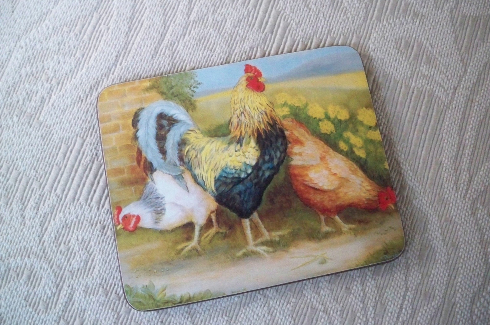 Vintage Dining Barware Coasters Rooster Hen Coaster Set Lady | Etsy