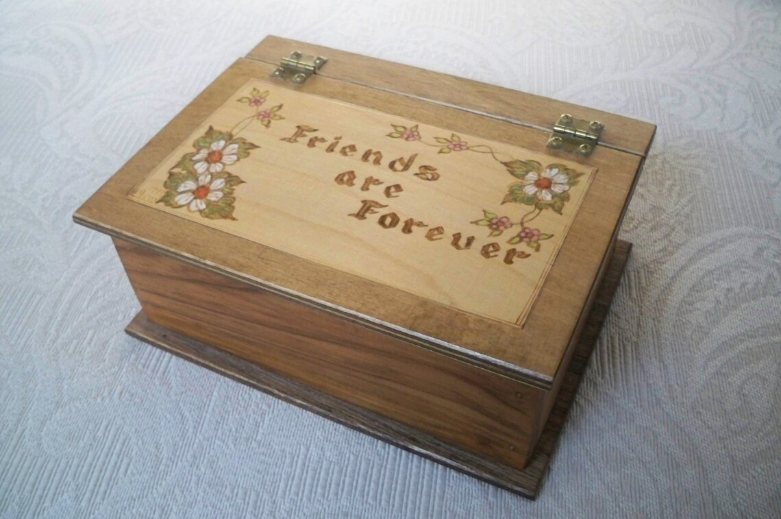 Vintage Storage Hand Made Wood Friendship Box friends - Etsy