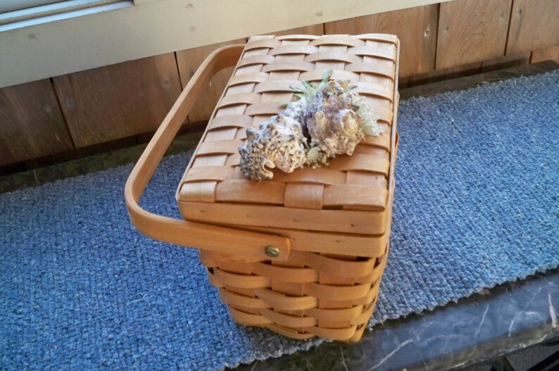 Vintage Beach Shell Basket Storage Basket Cottage Decor | Etsy
