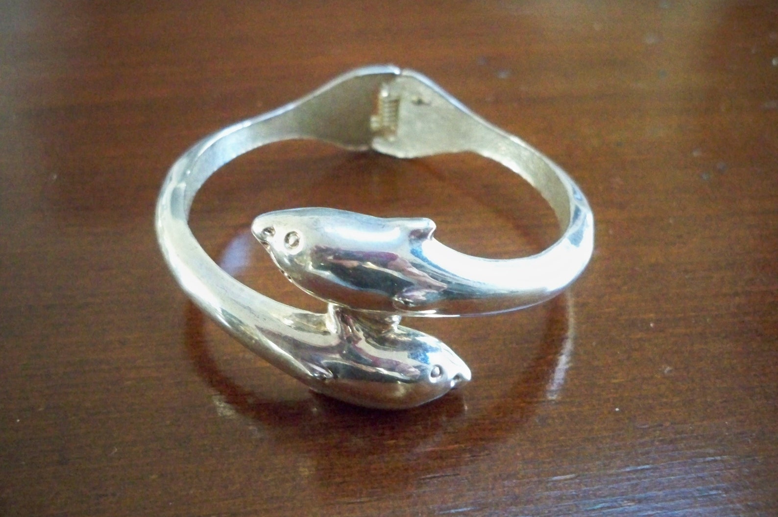 Vintage Jewelry Bracelet Sterling Silver Double Dolphin Hinged - Etsy