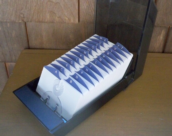 Vintage Home Office Desk Storage Rolodex Address Card Holder Office ...